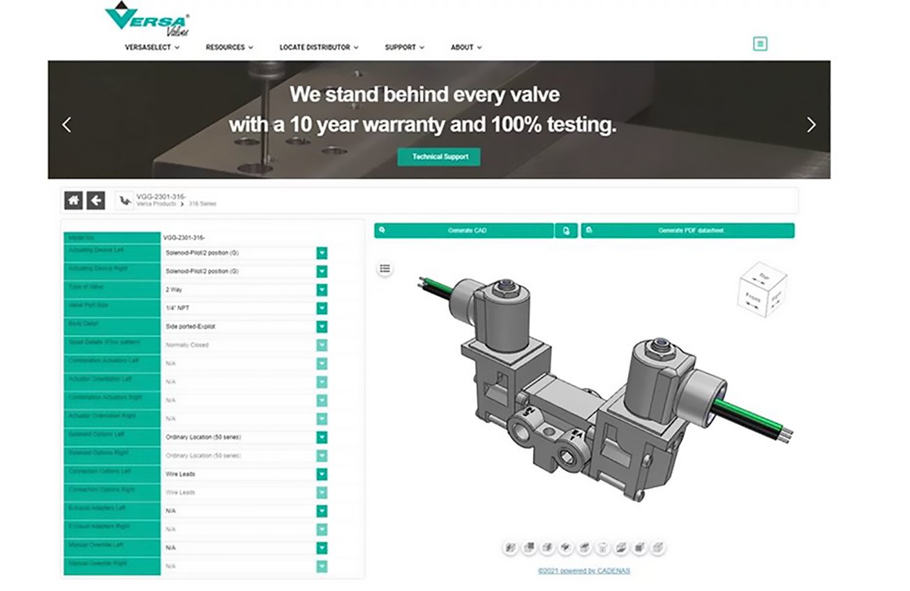 Versa Launches Second Phase of 3D CAD Downloads, adding V-316 Valves